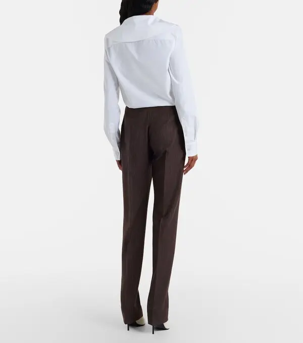 Alexander McQueen Striped Wool Straight Pants