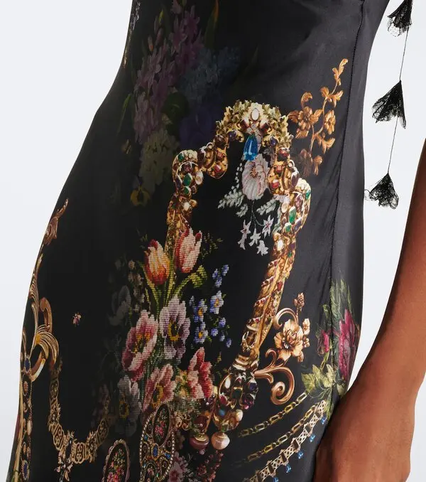 Camilla Floral Silk Satin Slip Dress