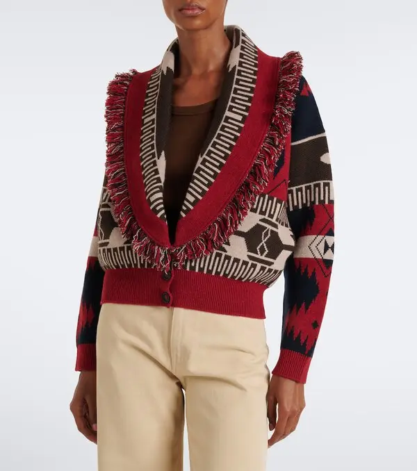 Alanui Icon Jacquard Wool And Cashmere Cardigan