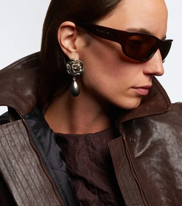 Magda Butrym Rectangular Acetate Sunglasses - Brown