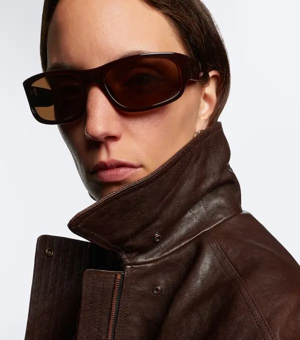 Magda Butrym Rectangular Acetate Sunglasses - Brown