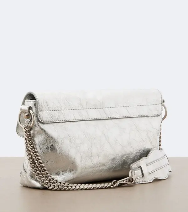 Balenciaga Le City Metallic Leather Shoulder Bag