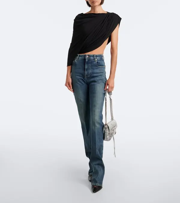 Balenciaga Le City Metallic Leather Shoulder Bag