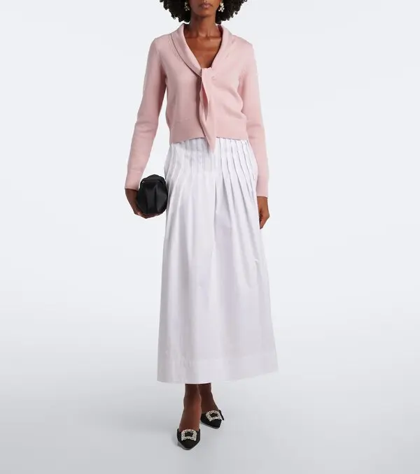 Oscar De La Renta Tie-neck Virgin Wool Cardigan