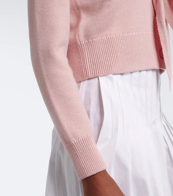 Oscar De La Renta Tie-neck Virgin Wool Cardigan