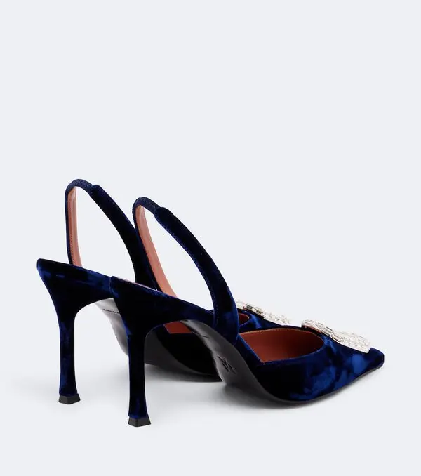 Amina Muaddi Camelia Crystal-embellished Slingback Pumps