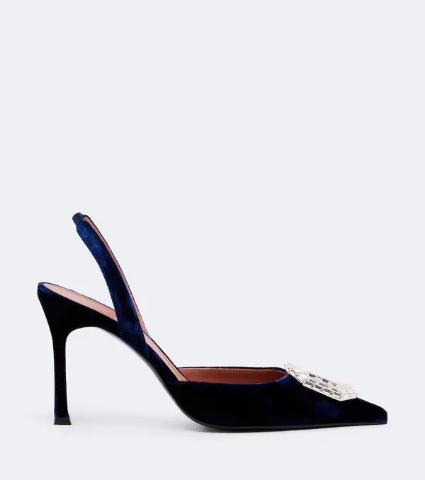 Amina Muaddi Camelia Crystal-embellished Slingback Pumps