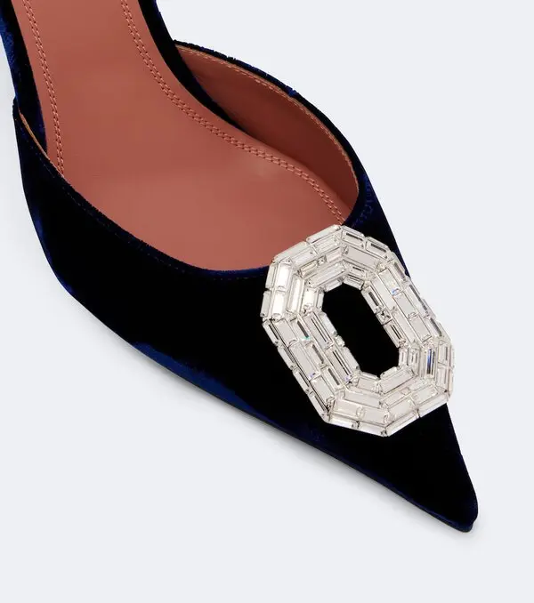 Amina Muaddi Camelia Crystal-embellished Slingback Pumps