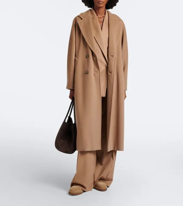 Max Mara Cashmere-trimmed Suede Combat Boots