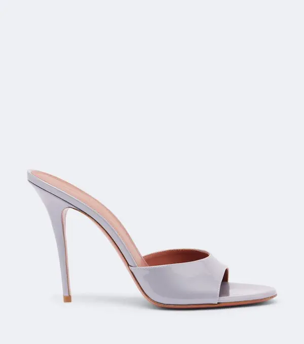 Amina Muaddi Elodie Patent Leather Mules