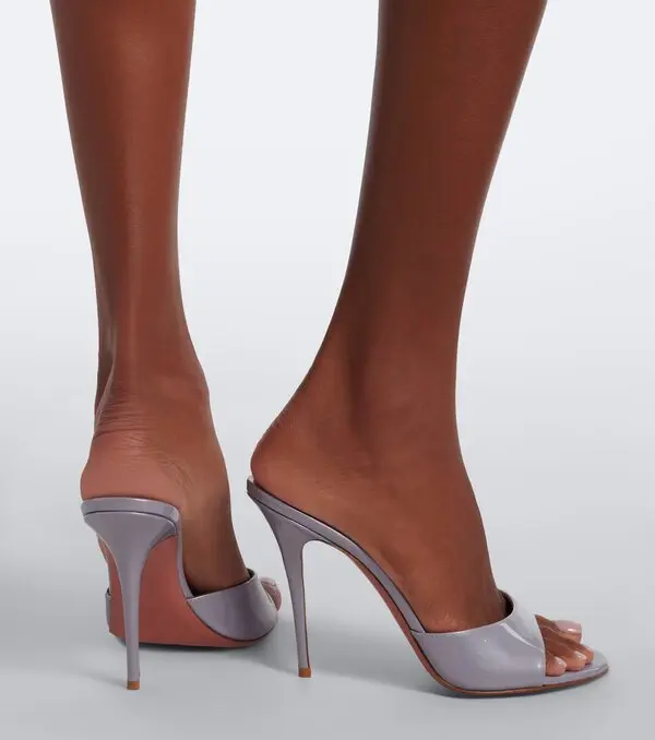 Amina Muaddi Elodie Patent Leather Mules