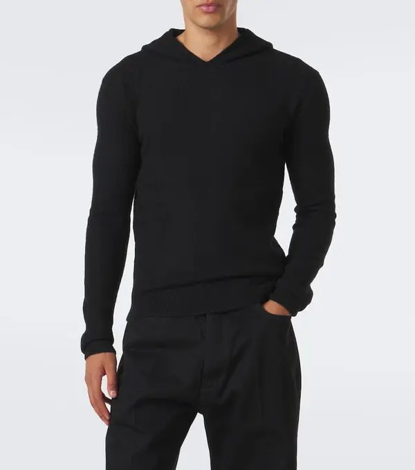 Rick Owens Knitted Cashmere-blend Hoodie