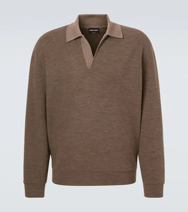 Giorgio Armani Virgin Wool Polo Sweater
