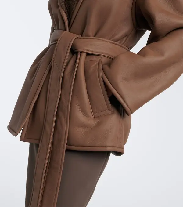 JOSEPH Manu Shearling-lined Leather Coat