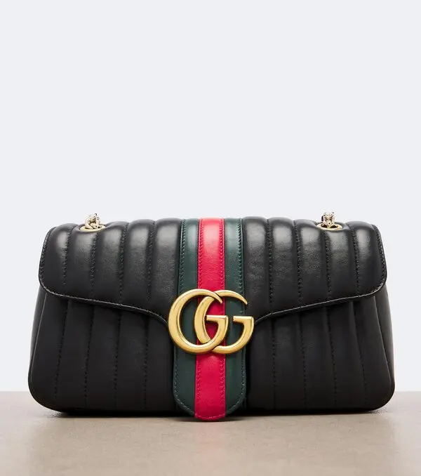 Gucci Jetset Gg Marmont Medium Leather Shoulder Bag