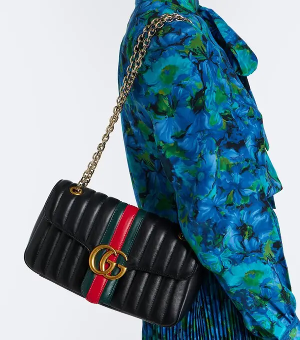 Gucci Jetset Gg Marmont Medium Leather Shoulder Bag