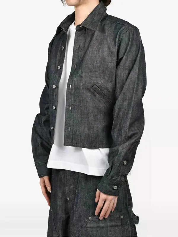 RIVET & HIDE Cropped Denim Shirt Jacket