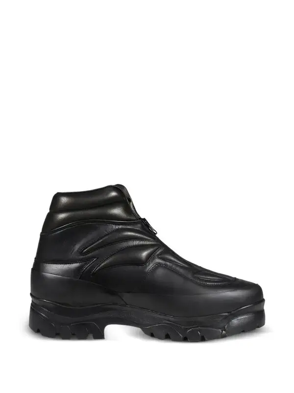 AKME Front-zip Panelled Biker Boots