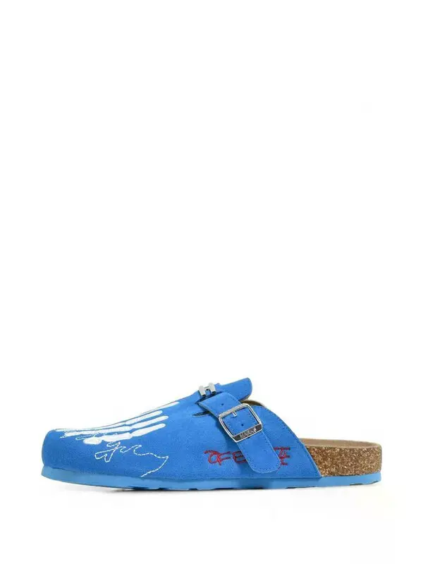 THE EDGE OF EARTH™ X Octavious Marks Skeleton-patch Buckle-strap Mules