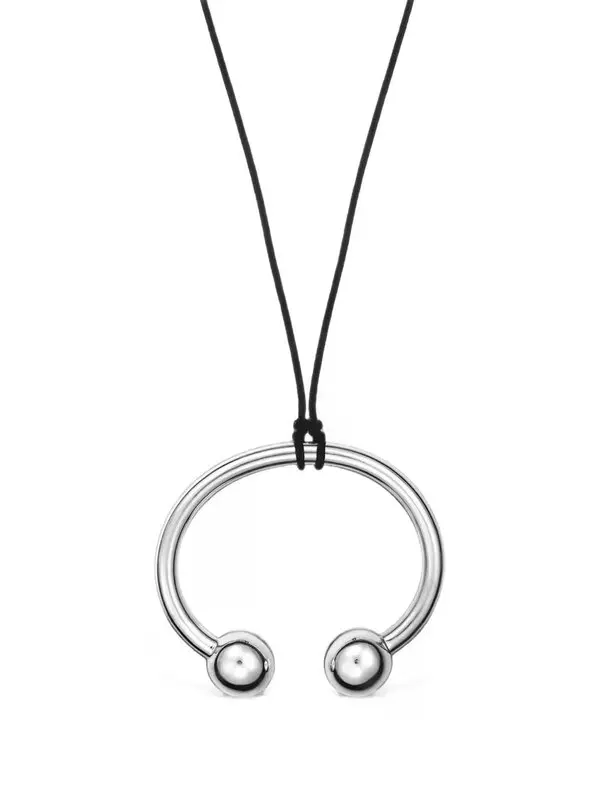 OBSIDIAN Pendulum Engraved Necklace