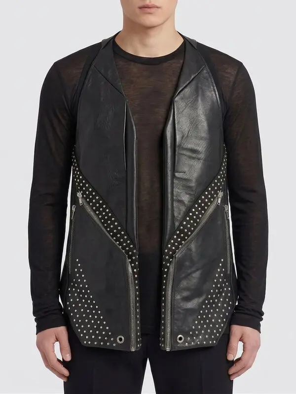 Rick Owens Leather Vest With Glasses