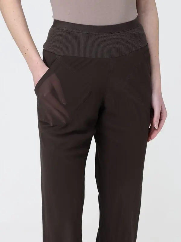 Rick Owens Bias Flared Silk Trousers - Brown