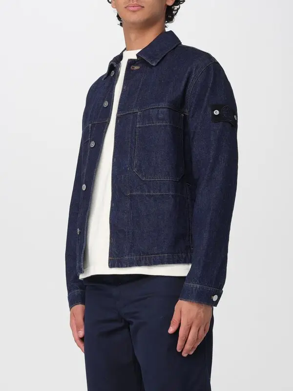 Stone Island Cotton Denim Shirt Jacket