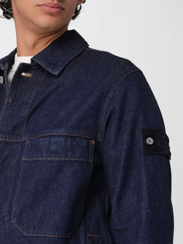 Stone Island Cotton Denim Shirt Jacket