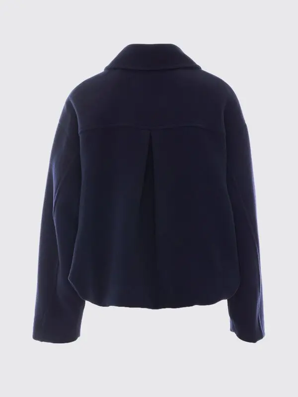 Pinko Double-breasted Wool-blend Peacoat With Dropped Shoulders - Blue