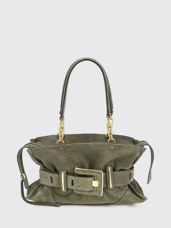 Balmain Anthem Suede Bag - Olive