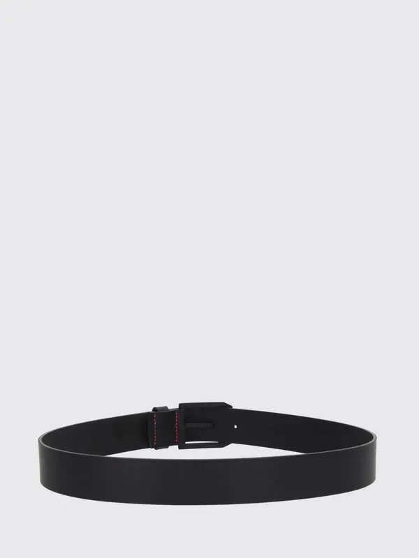 Hugo Smooth Leather Belt With Printed Lettering Logo