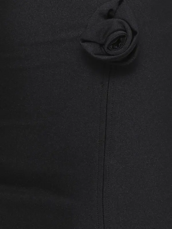 Coperni High-waisted Asymmetric Jersey Midi Skirt With Flower Appliqu