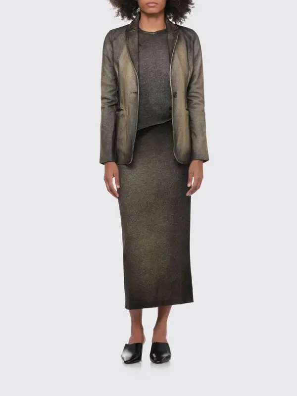 Avant Toi Wool And Cashmere Knit Midi Pencil Skirt