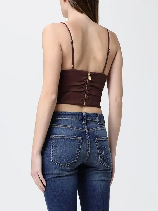 Pinko Linen Blend Cropped Top