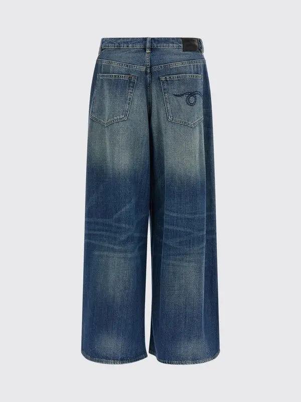R13 Nico Wrap Palazzo Cotton Denim Jeans