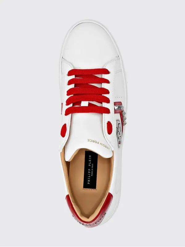 Philipp Plein Smooth Leather Low-top Sneakers With Studs And Hexagon Logo