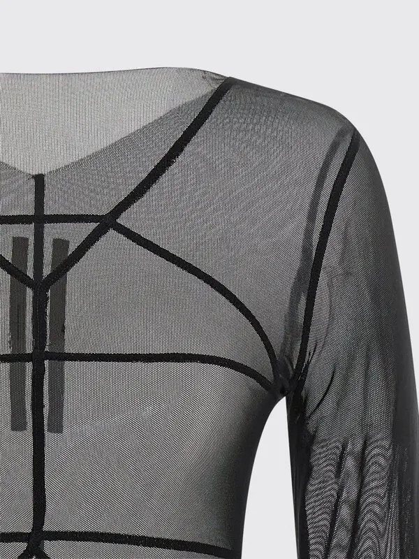 Rick Owens Sheer Nylon Slim Fit Long-sleeved Top
