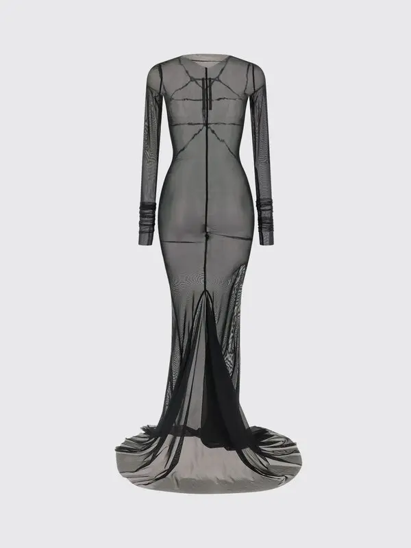 Rick Owens Long-sleeved A-line Jersey Gown With Train
