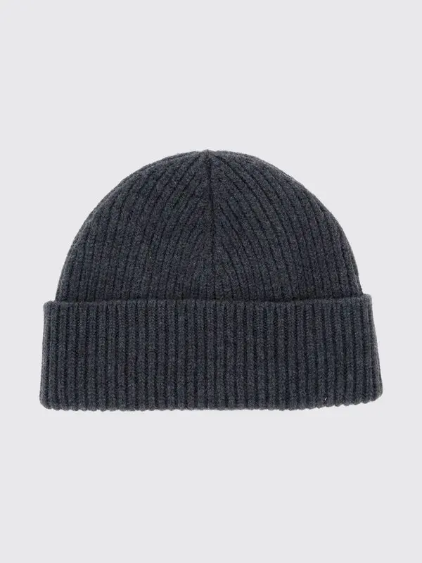 AMI Paris Ribbed Wool Hat - Grey
