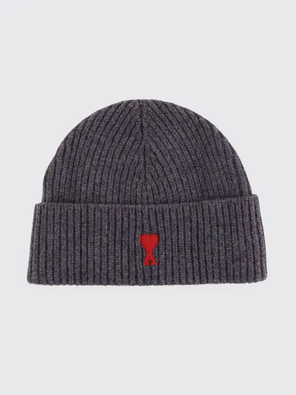 AMI Paris Ribbed Wool Hat - Red
