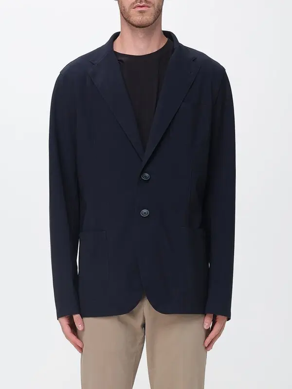 Herno Single-breasted Scuba Blazer With Patch Pockets And Back Vent