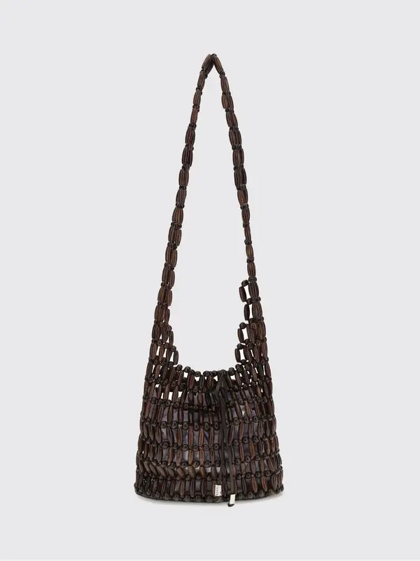 Staud Coronado Wooden Net Crossbody Bag With Tie Closure