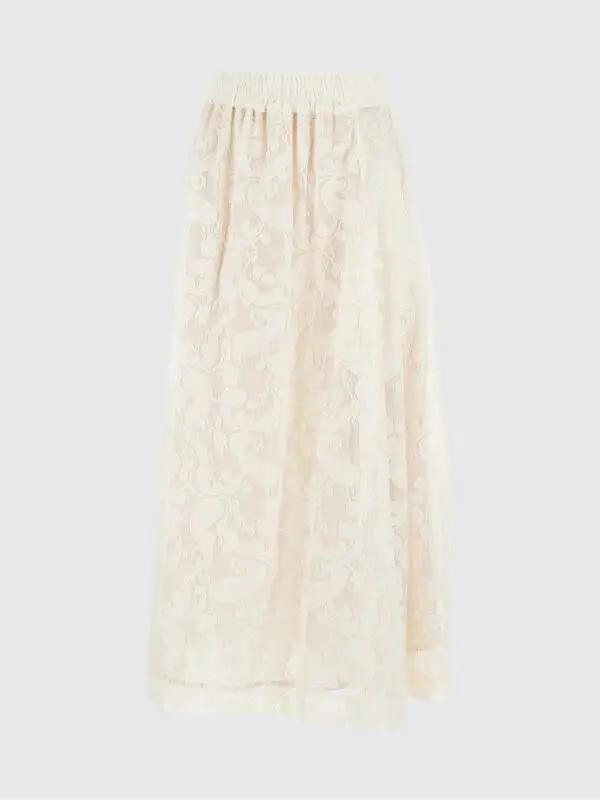 PT TORINO High-waisted A-line Maxi Skirt In Lace