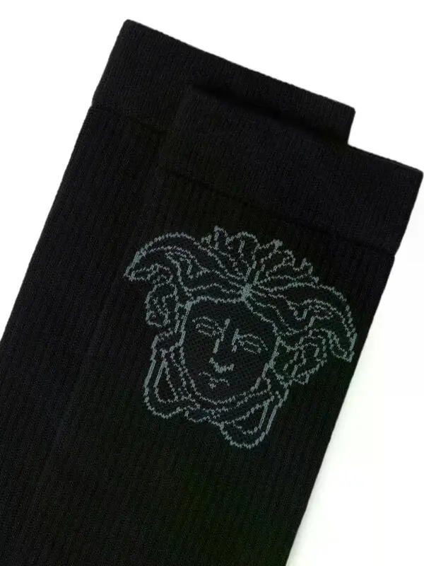 Versace Jacquard Cotton Ribbed Socks