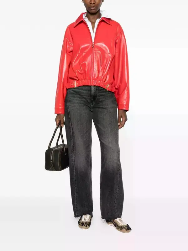 Sandro Buckle-detail Leather Jacket