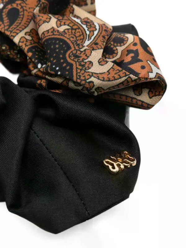 Sandro Paisley-print Logo-plaque Scrunchie