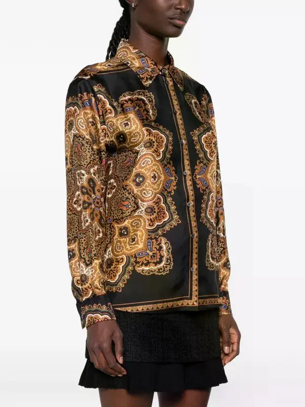 Sandro Pattern Silk Shirt