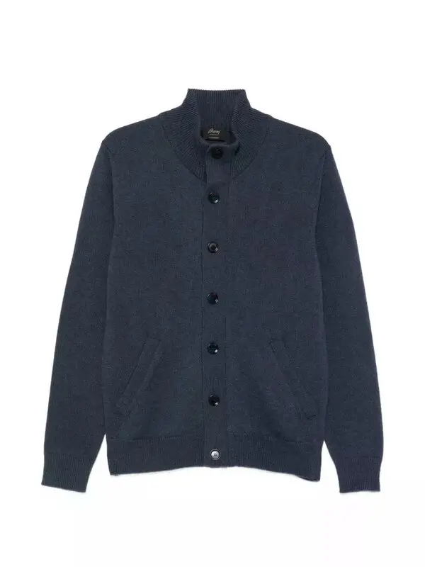 Brioni High-neck Button-up Cardigan - Blue