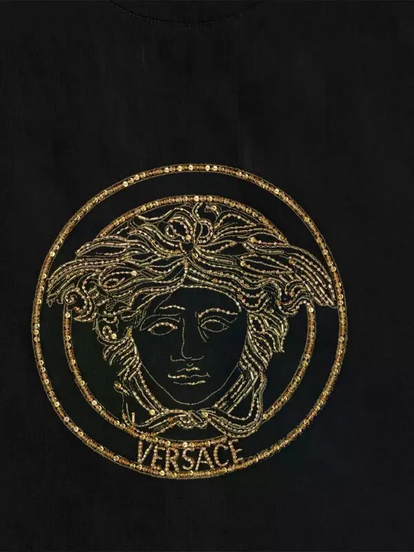 Versace Medusa-embroidery Sequin-embellished T-shirt