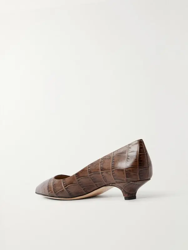 JAMIE HALLER The Kitty Croc-effect Leather Pumps